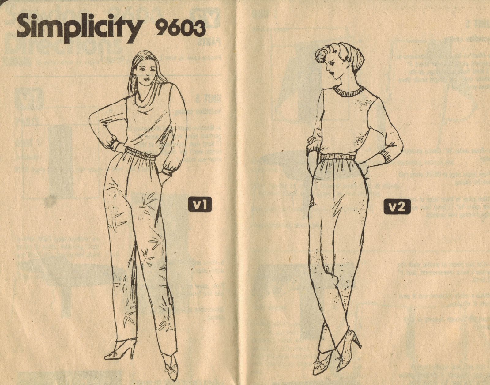 Vintage 1980 Misses Easy Fit Jiffy Pull-On Baggy Taper Leg Pants Sew ...