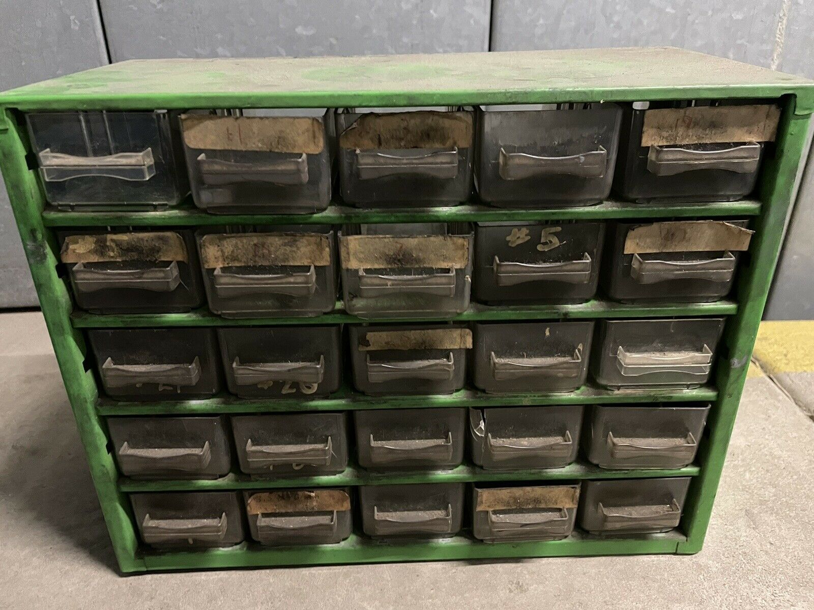 Vintage 25 Drawer Green Raaco Metal Storage Cabinet Organizer Denmark ...