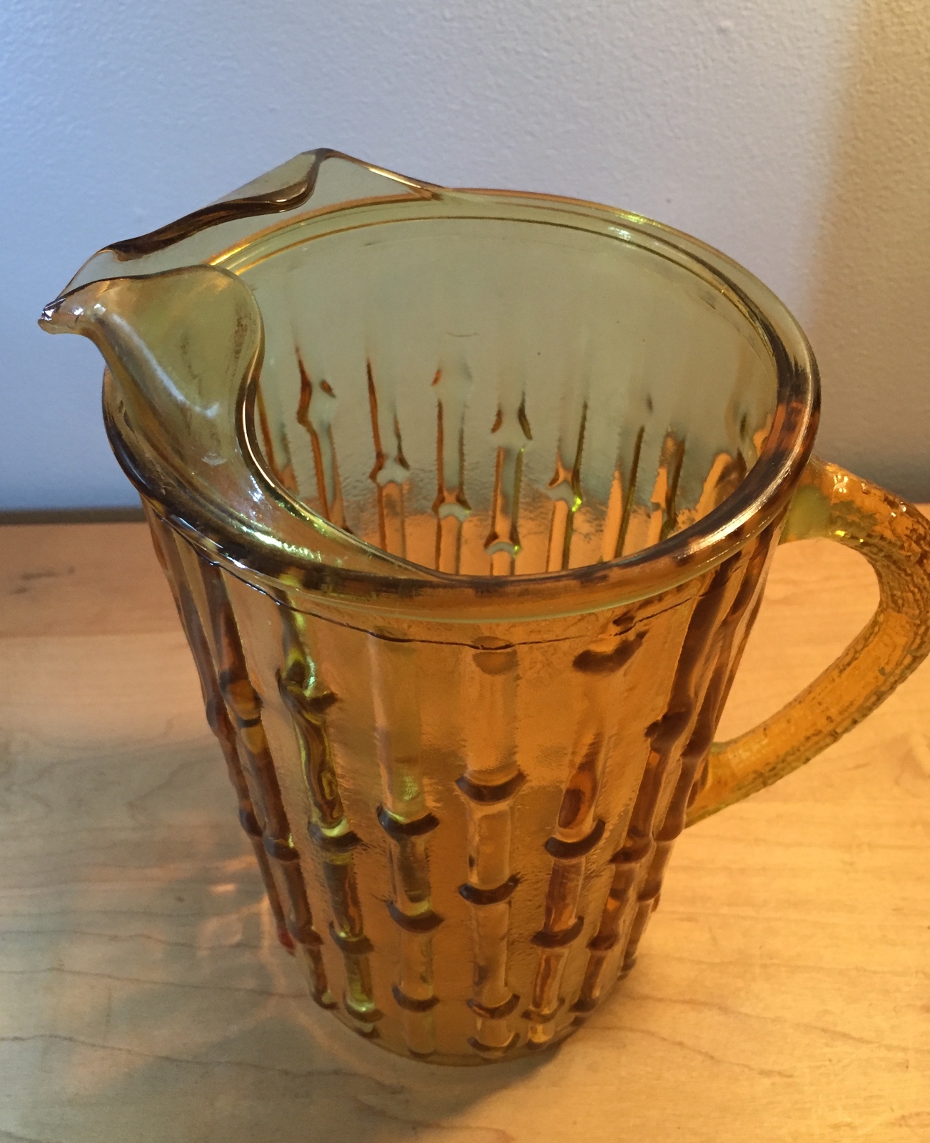 Vintage 70s Anchor Hocking tahiti bamboo pattern glass pitcher ...