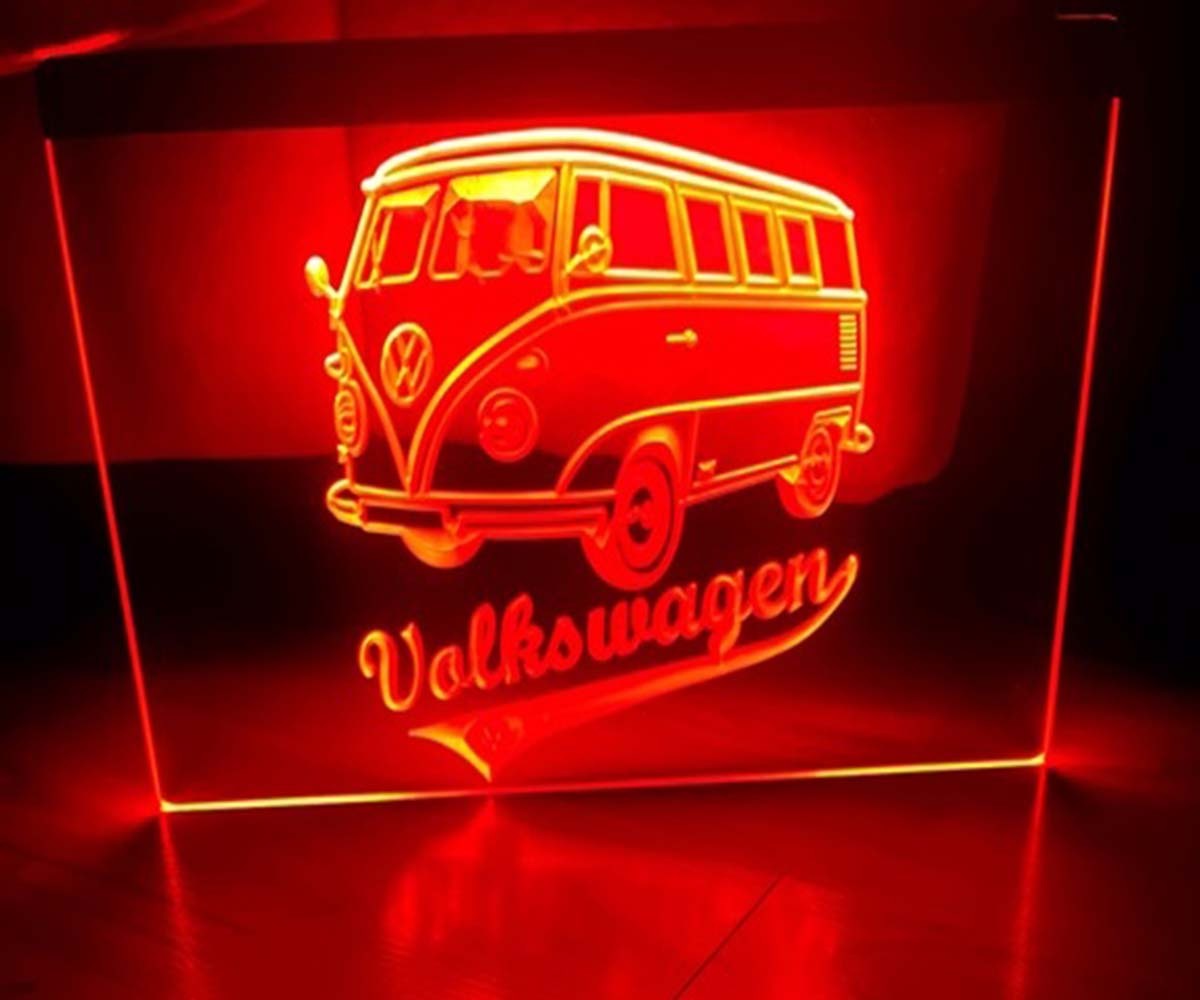 Volkswagen VW Bus Led Neon Sign Hang Signs, Wall Home Decor Craft Art ...