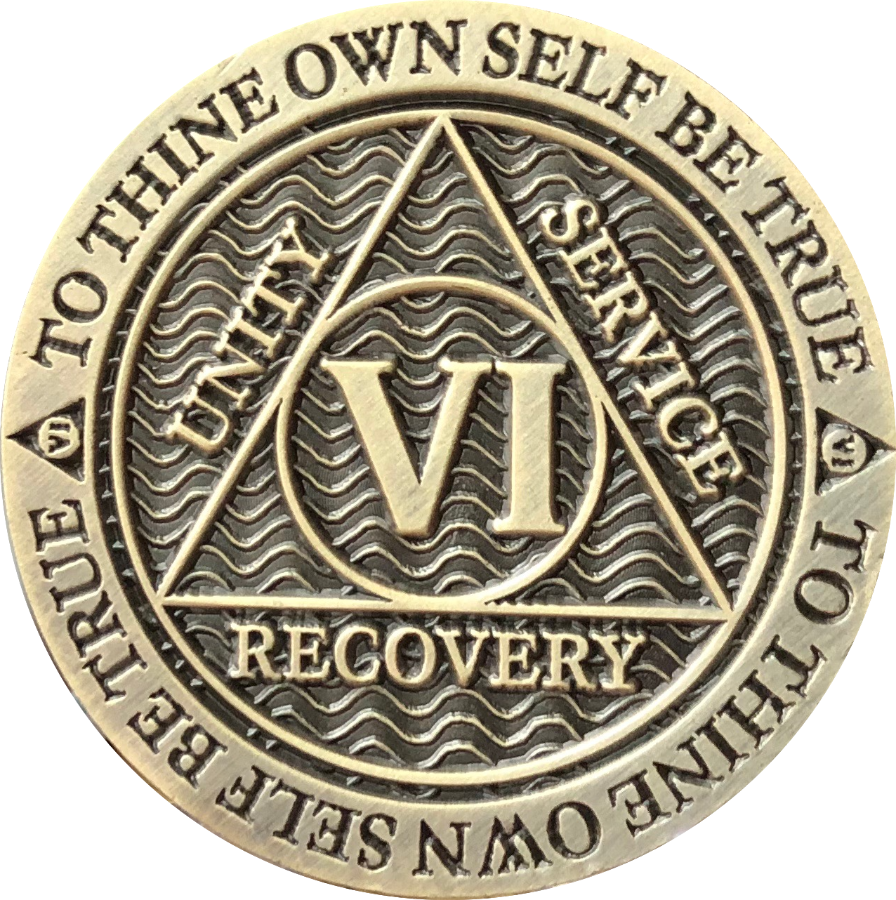 6 Year AA Medallion Reflex Antique Chocolate Bronze Sobriety Chip Coin ...