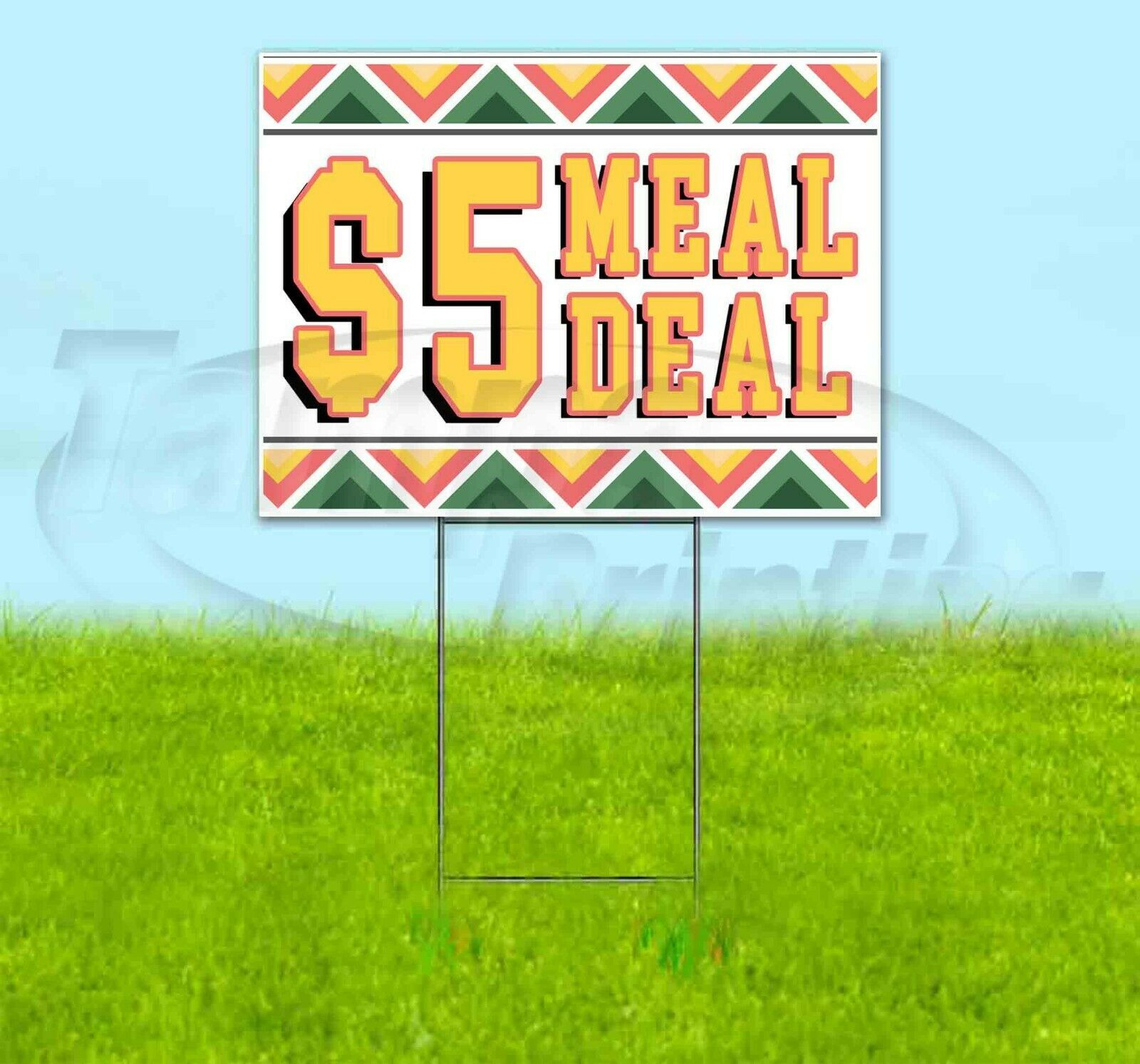 $5 MEAL DEAL 18x24 Yard Sign Corrugated Plastic Lawn Business USA FOOD ...