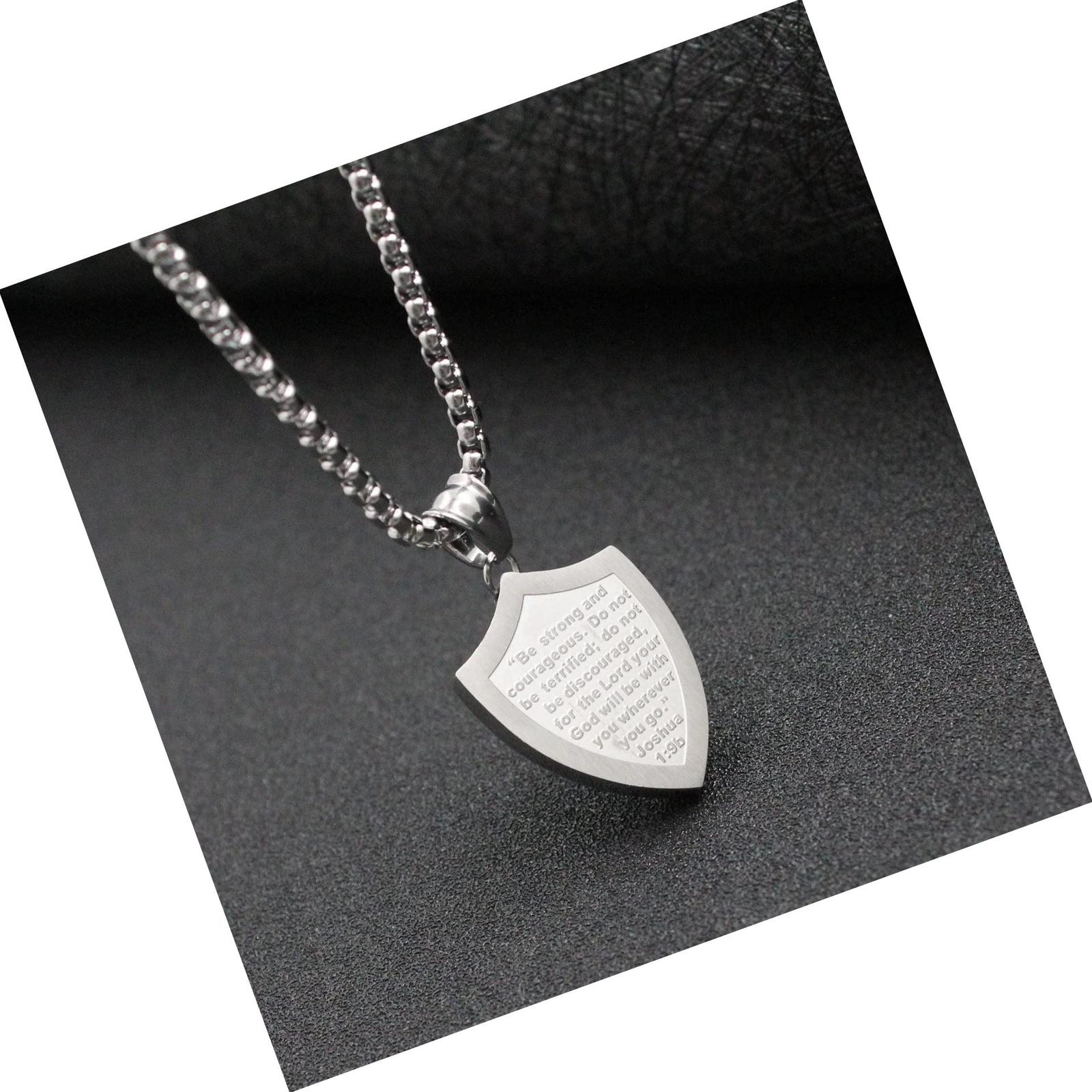 Stainless Steel Bible Verse Shield Armor of God Joshua - Armor & Shields