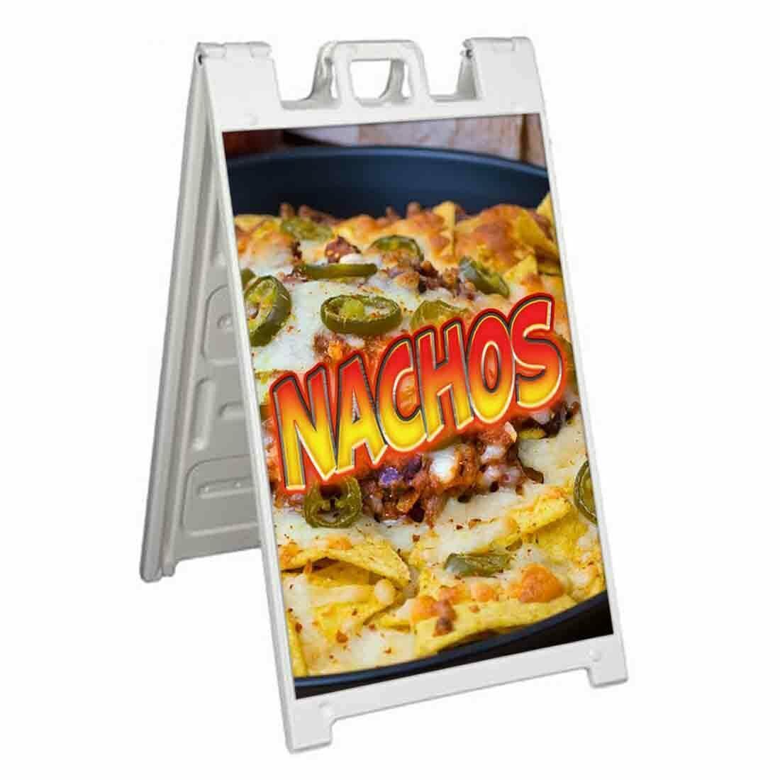 NACHOS Signicade 24x36 Aframe Sidewalk Sign Banner Decal SNACK FOOD ...