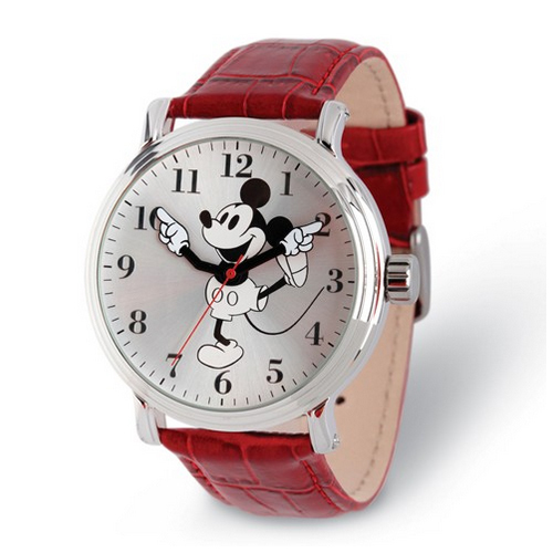 Disney Adult Size Red Strap Mickey Mouse with Moving Arms Watch ...