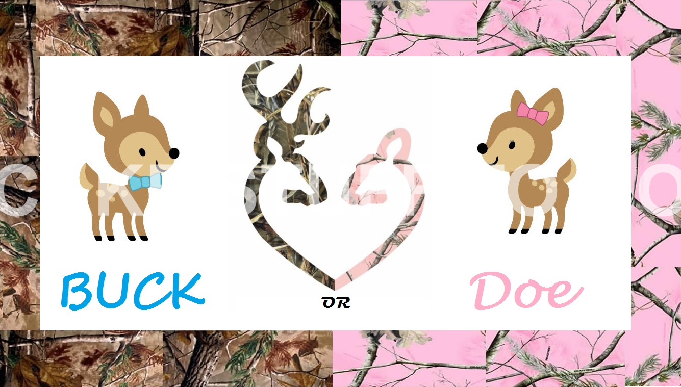 Buck or Doe Gender Reveal Baby Shower Edible Cake Topper Decoration ...