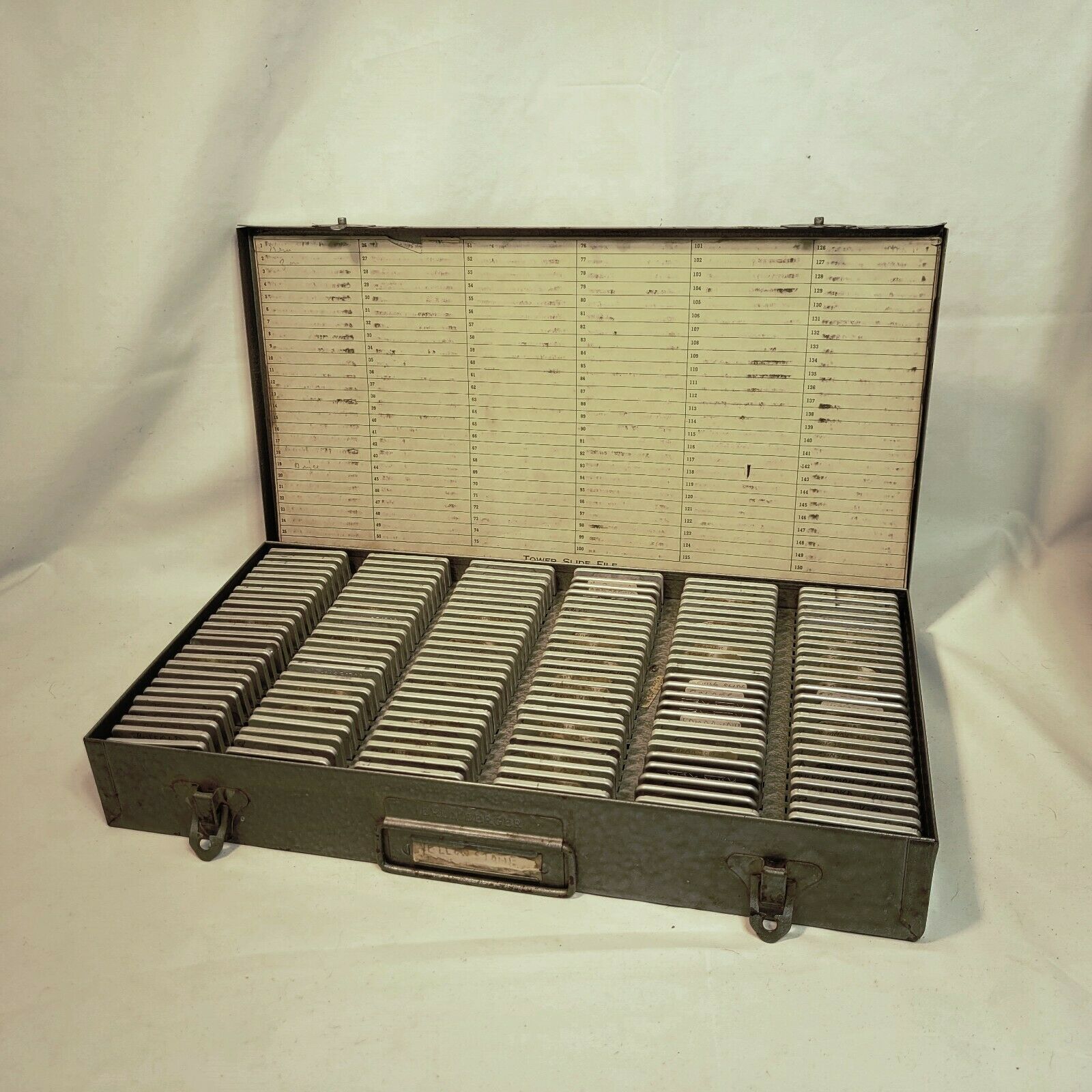 Brumberger 35mm Metal Slide Storage Case 150 Slides Yellowstone Kwik ...