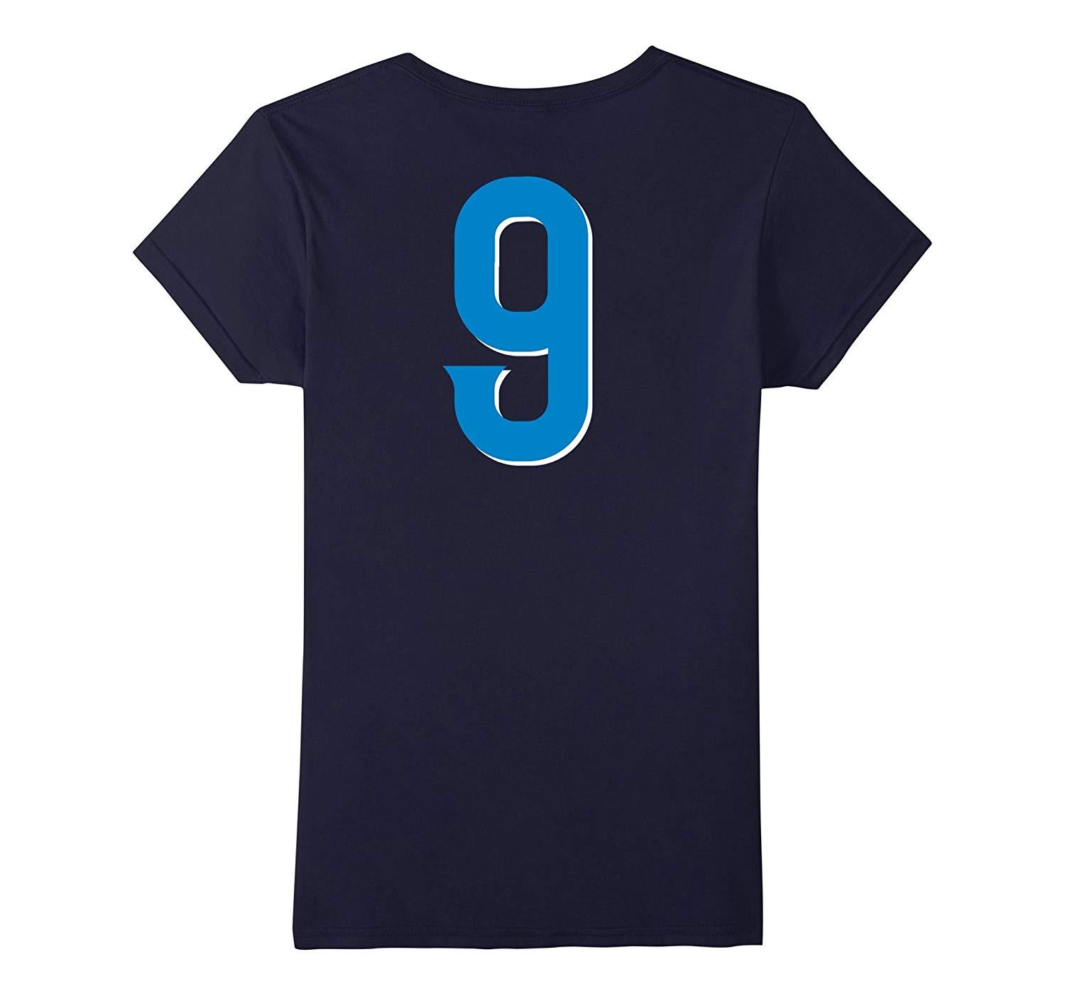 New Tee - Jersey Blue Number #9 Sports Team T-Tee (BACK) Wowen - Tops