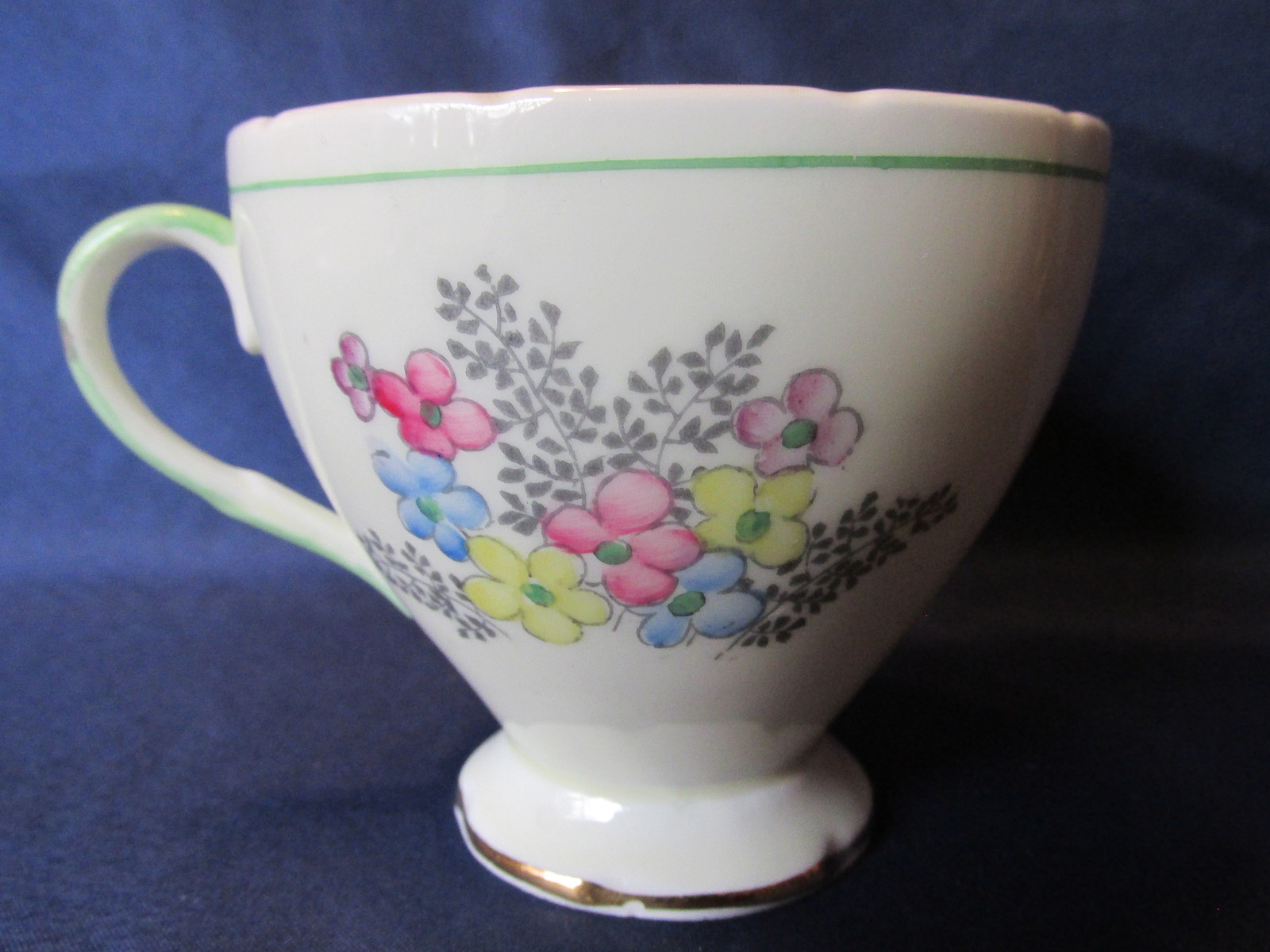 Vintage Foley English Bone China Footed Cup & Saucer - Multicolored ...