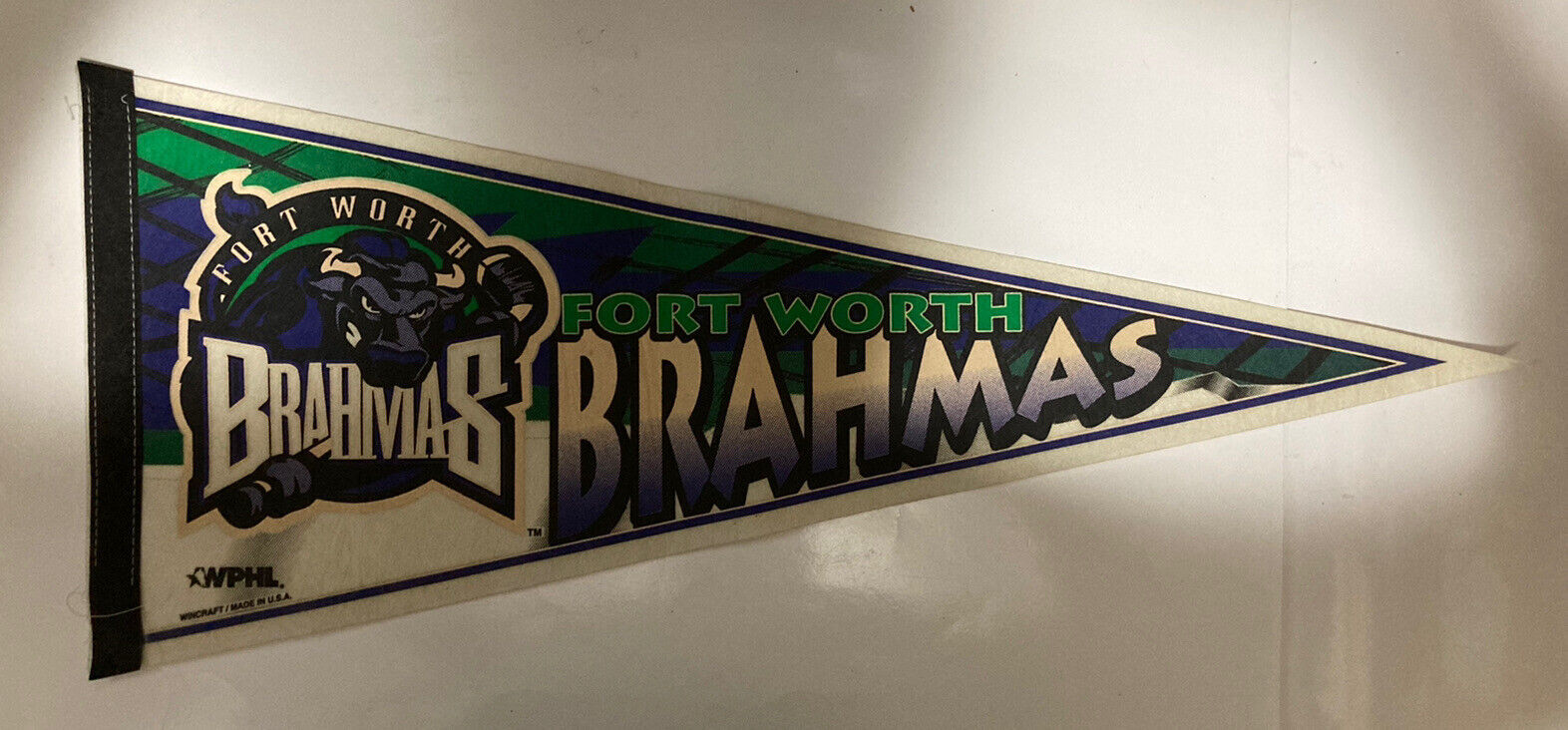 Vintage WPHL Fort Worth Brahmas Defunct Team Logo Hockey Pennant ...