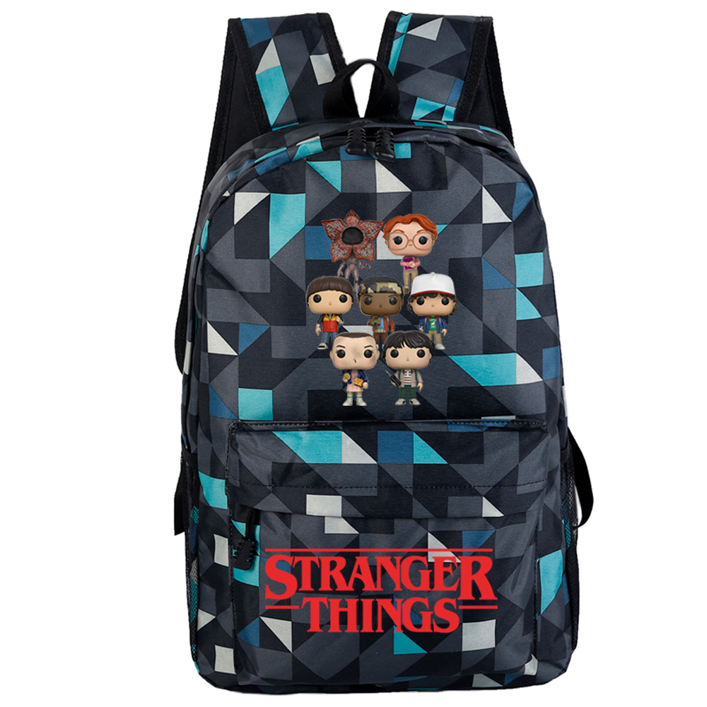 WM Stranger Things Backpack Daypack Schoolbag Blue Grid Corpse Will ...