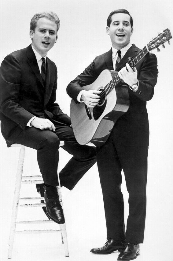 Simon & Garfunkel Paul Art In Suits Early Portrait Large Poster ...