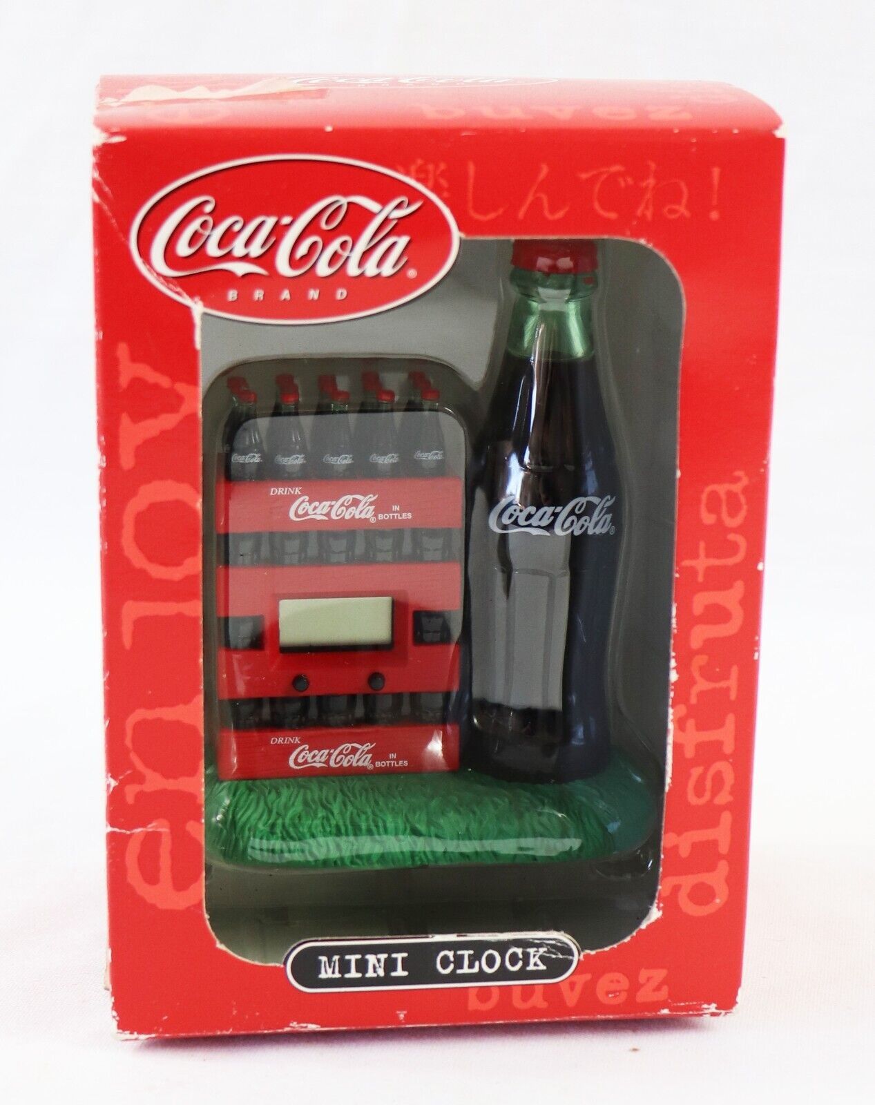 VINTAGE in BOX Coca Cola Mini Clock Ice Chest Cooler - Clocks & Radios