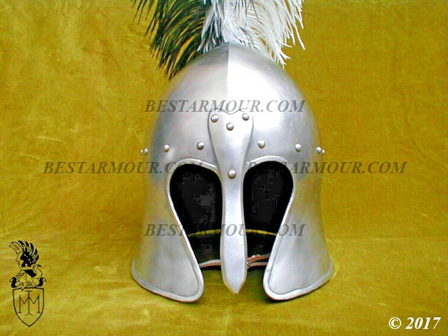 Medieval Barbuta Helmet Solid Steel Vintage Replica Full Size With ...