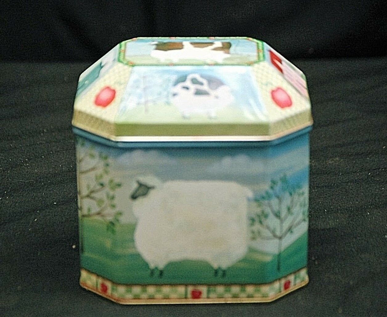 Old Vintage Advertising Ad Folk Art Farm Litho Tin Can Metal Storage ...