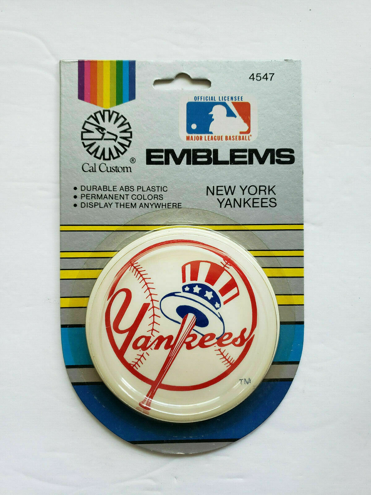 Vintage Cal Customs New York Yankees Vehicle Emblem RARE V2 - 1980s