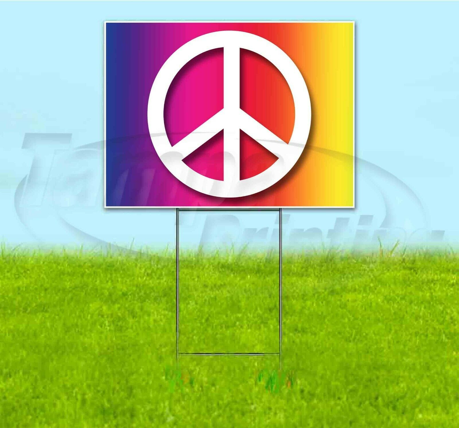 PEACE & LOVE 18x24 Yard Sign WITH STAKE Corrugated Bandit USA BUSINESS ...