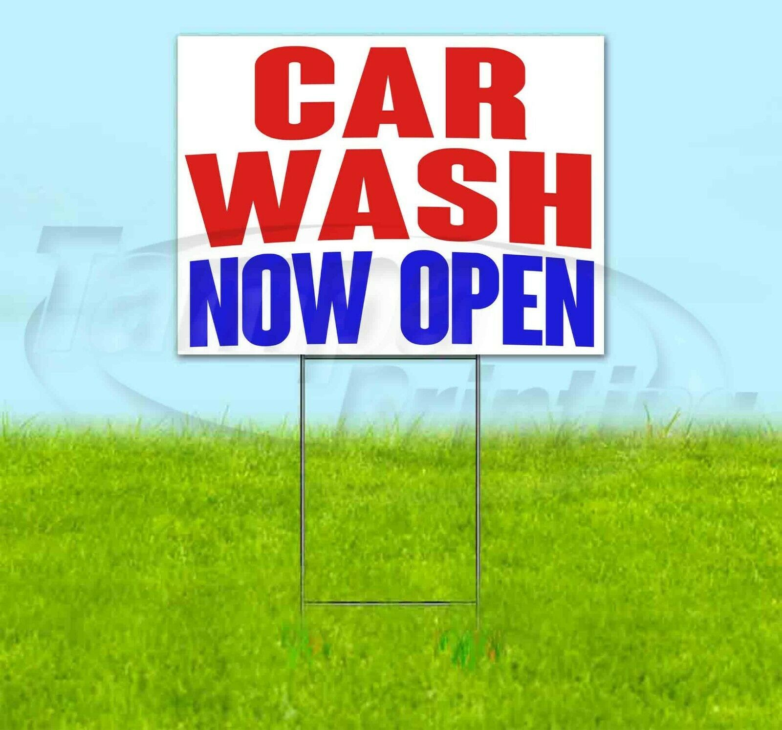 CAR WASH NOW OPEN Yard Sign Corrugated Plastic Bandit Lawn Decorations ...