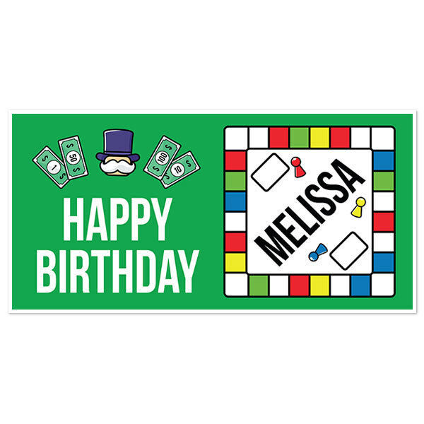 Monopoly Birthday Banner Party Decoration Backdrop - Party Decorations
