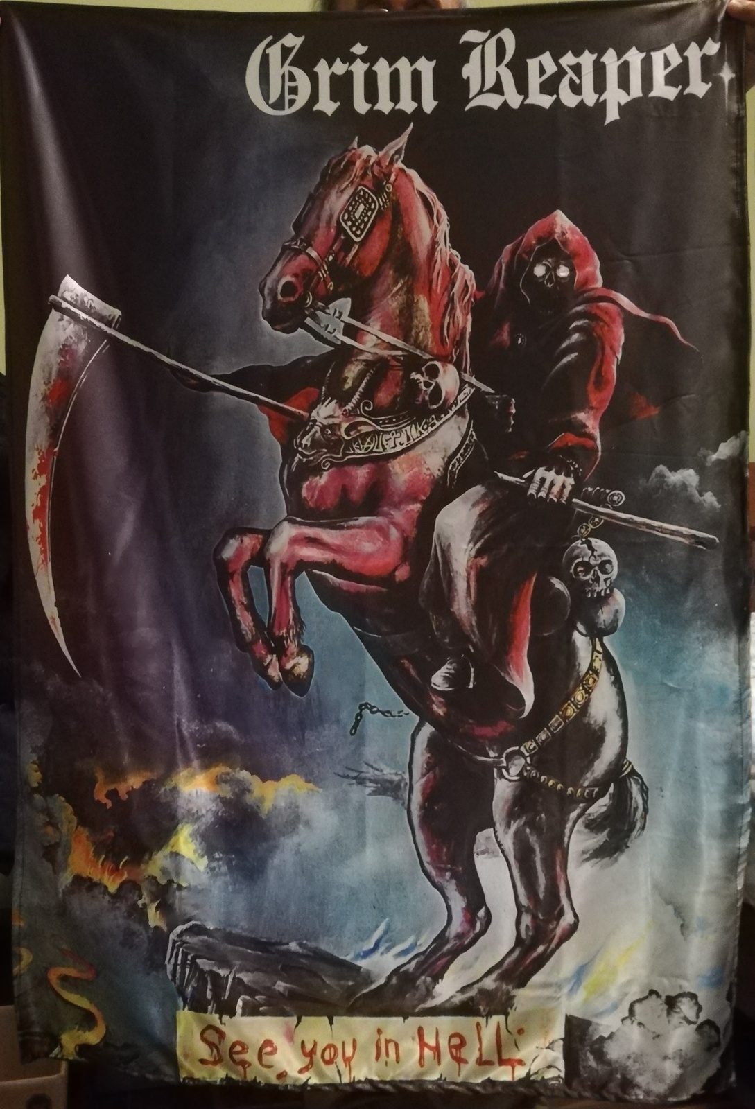 GRIM REAPER See You in Hell FLAG CLOTH POSTER BANNER CD Heavy Metal - Other