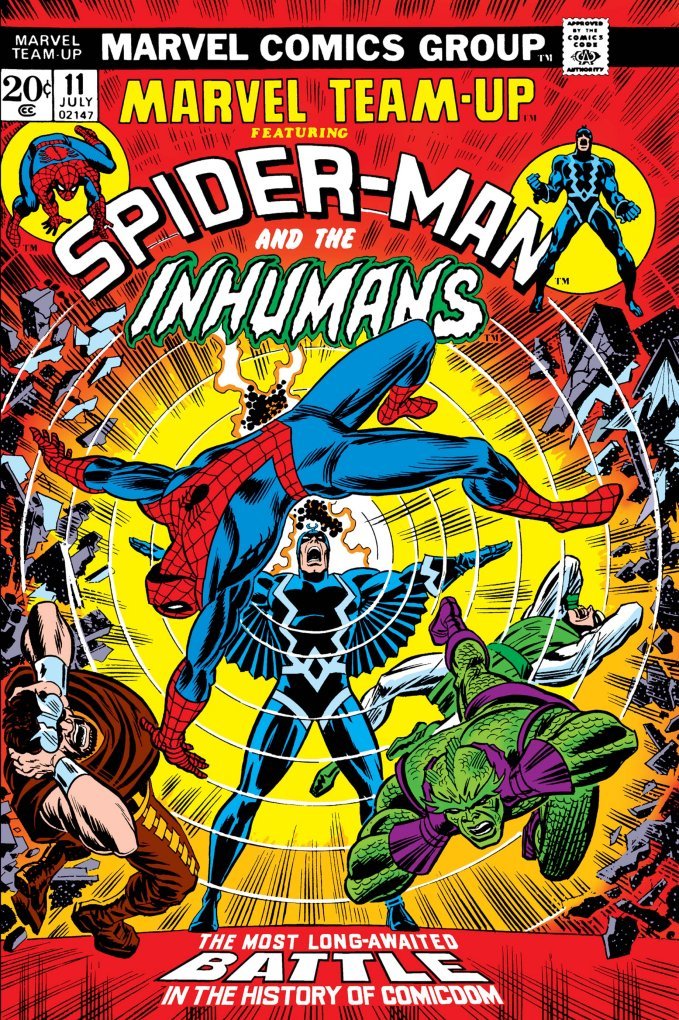 Marvel Team-Up "SPIDERMAN AND THE INHUMANS 24 x 36 Reproduction Poster ...
