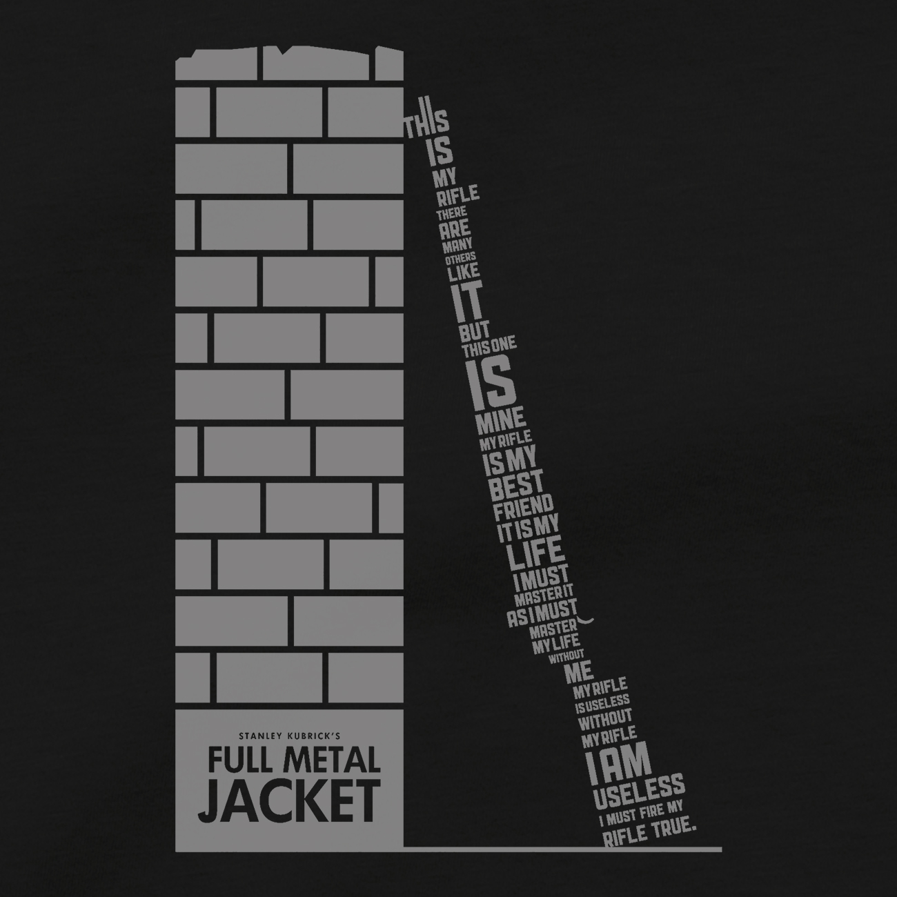 Rifleman's Creed T Shirt, Full Metal Jacket Vietnam Movie Men's Cotton ...