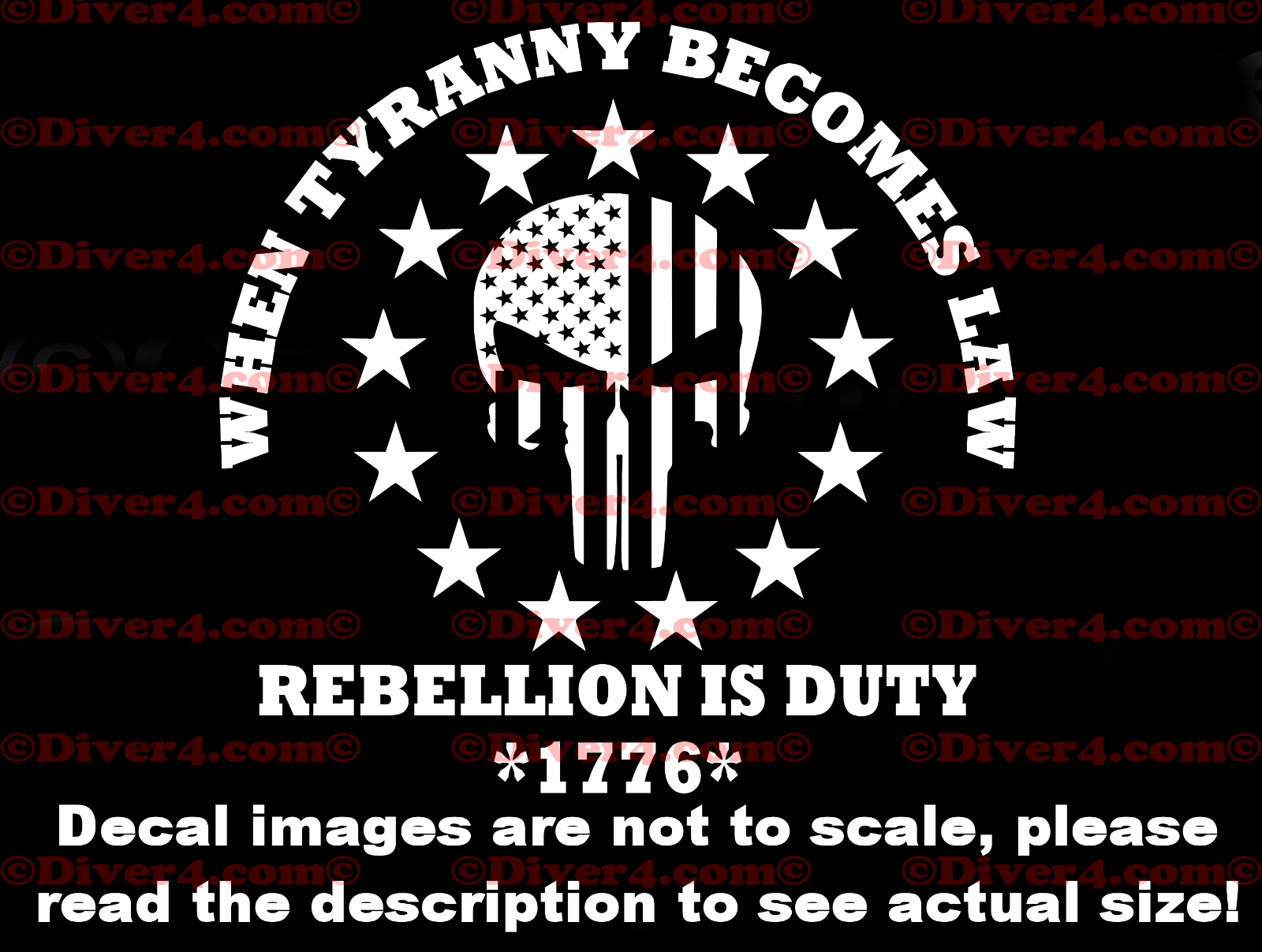 When Tyranny Becomes Law Rebellion Is Duty Flag Skull Vinyl Decal 2nd ...