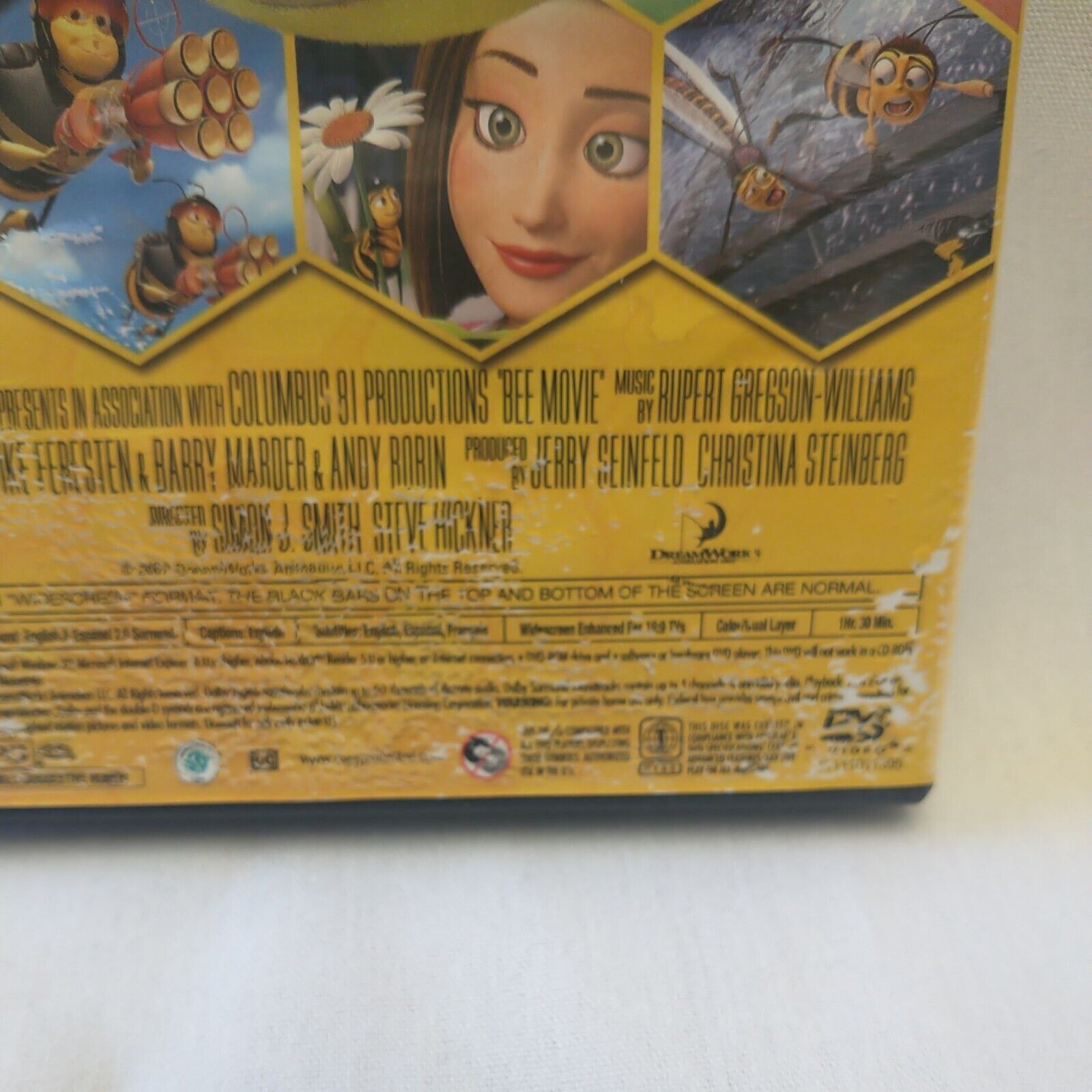Bee Movie DVD Animated Starring Jerry Seinfeld Renee Zellweger - DVDs & Blu-ray Discs