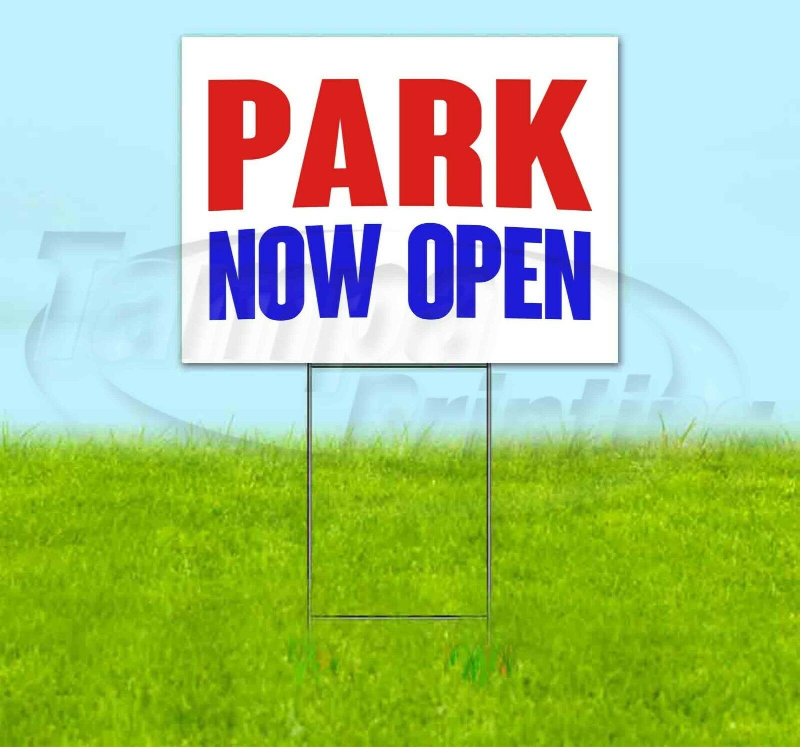 PARK NOW OPEN Yard Sign Corrugated Plastic Bandit Lawn Decorations USA ...