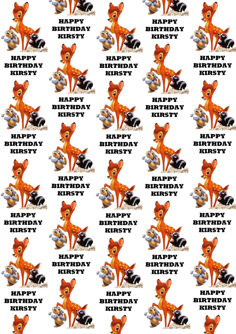 Disney Bambi Personalised Gift Wrap - Disney Bambi Wrapping Paper ...