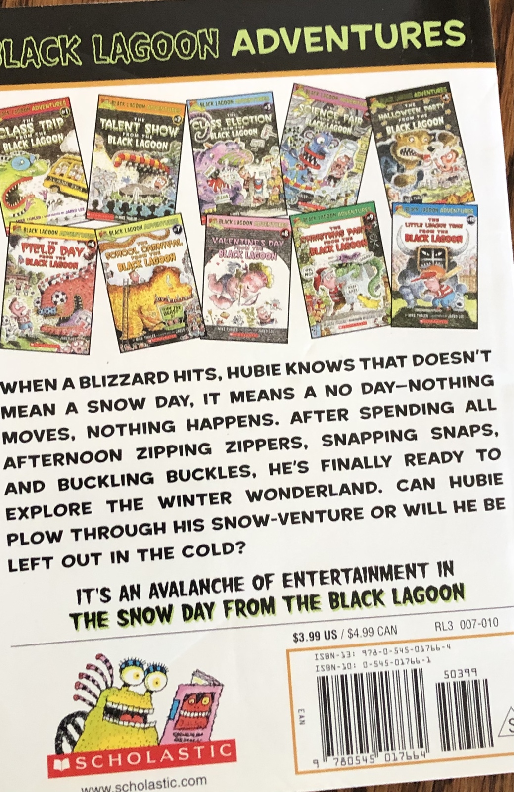 The Snow Day From Black Lagoon Childrens Book Mike Thaler Softcover - Books