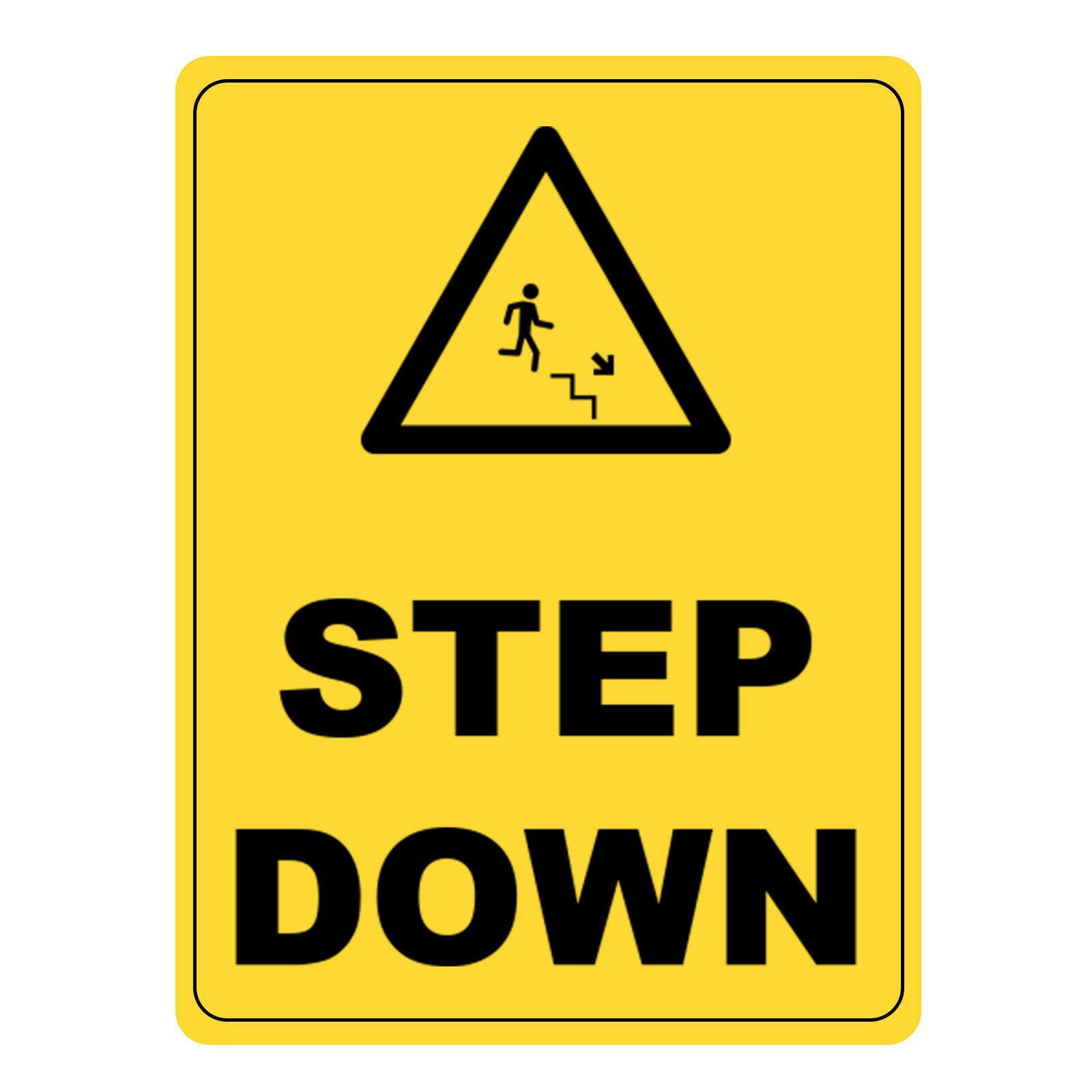 Step Down Warning Sign Metalaluminium Uv Print Dangerous Safety Caution Sign Business Signs