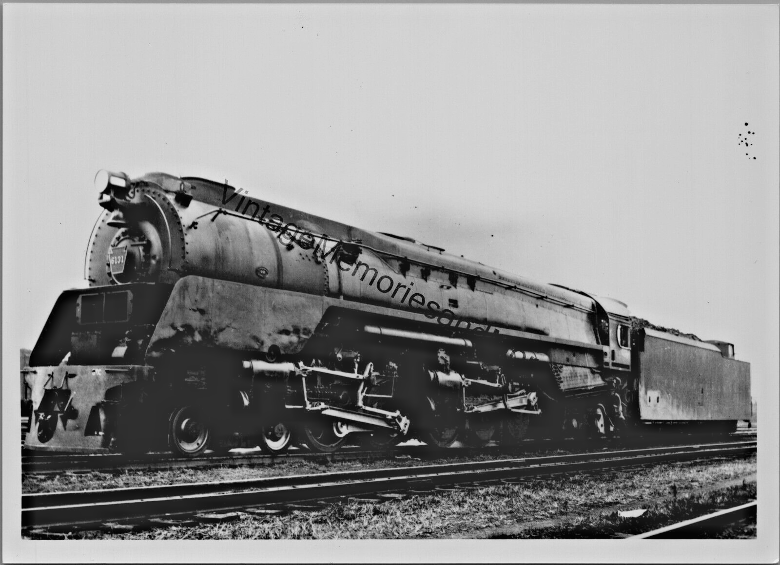 Vintage Pennsylvania Railroad 6131 Steam Locomotive 5" x 7" Real Photo T2-511 - Photographs