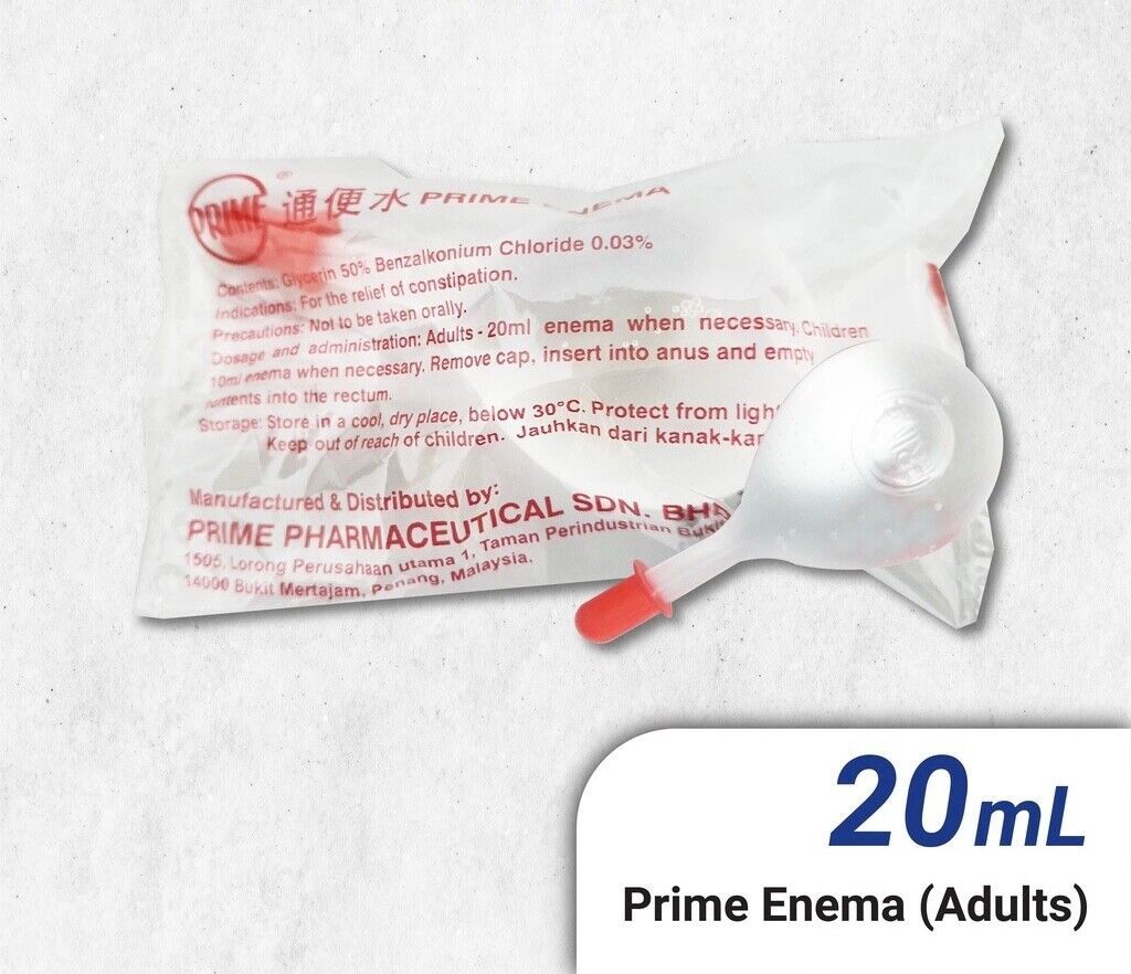 Prime Enema Pump 20ml X 50Pieces, Pump For Instant Constipation Relief ...