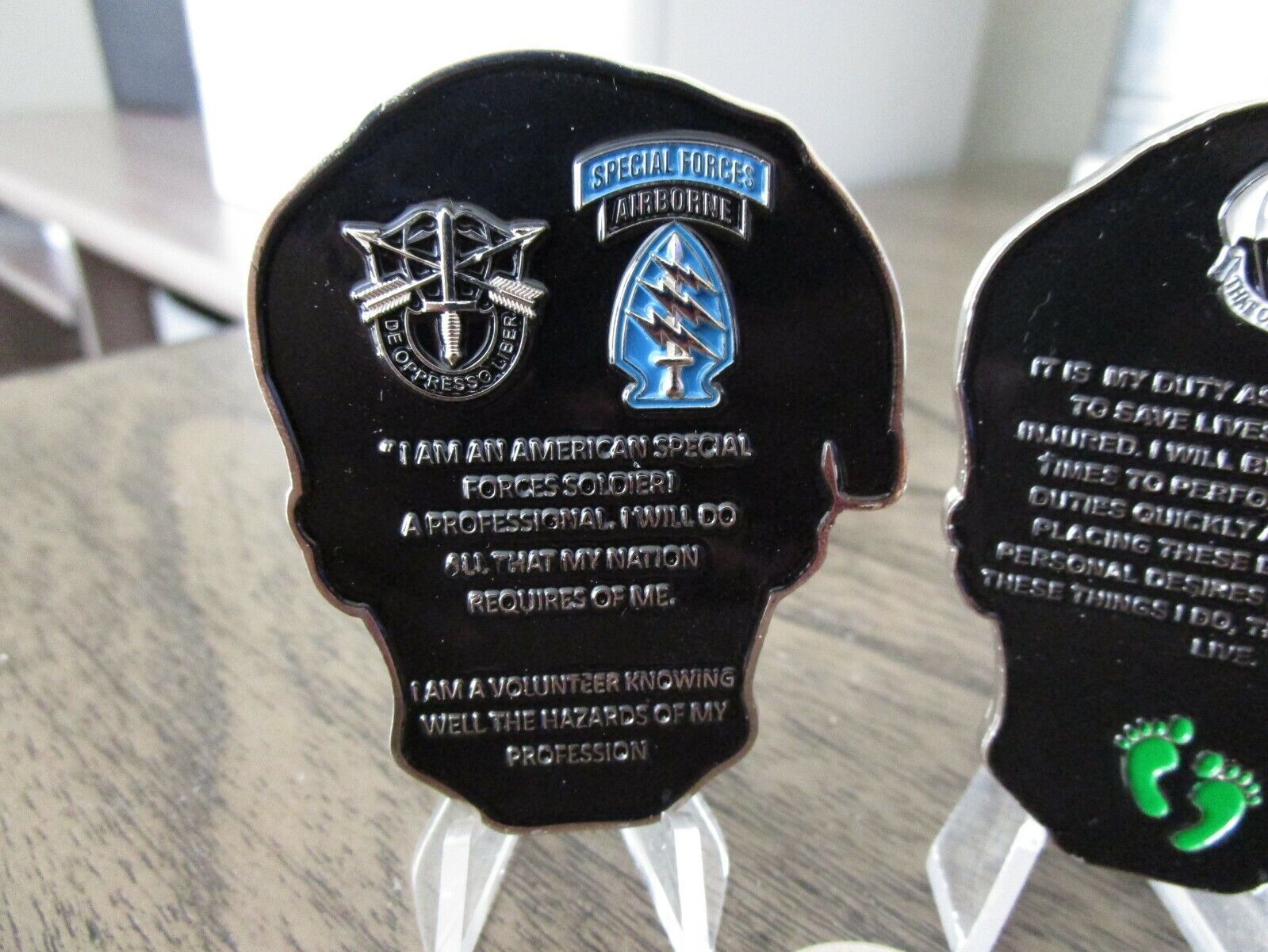 Lot of 2 Skull Challenge Coins USAF Pararescue PJs Creed & US Army ...