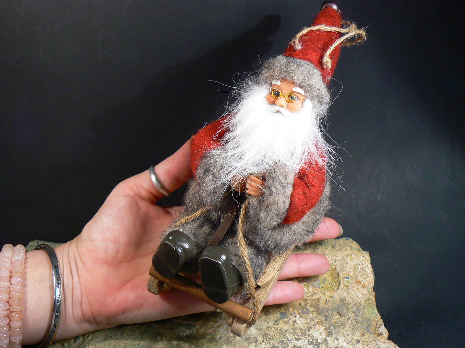 Unique Lucky Santa Claus with Bell Handmade Wishes Laughter Joy ...