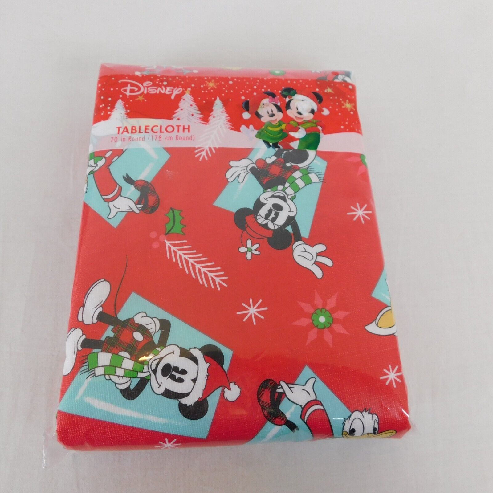 Disney Christmas Mickey Mouse Minnie Donald Duck PEVA Vinyl Tablecloth ...