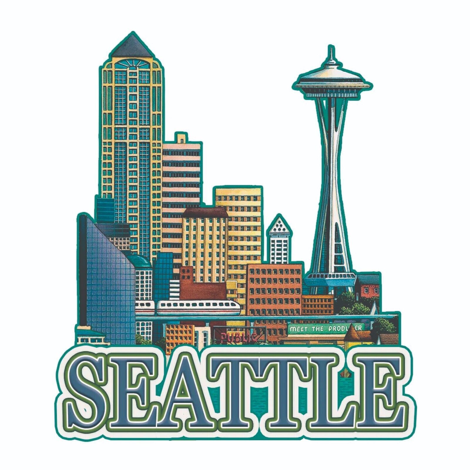 Seattle Washington Sticker Decal Bumper Sticker - National Parks