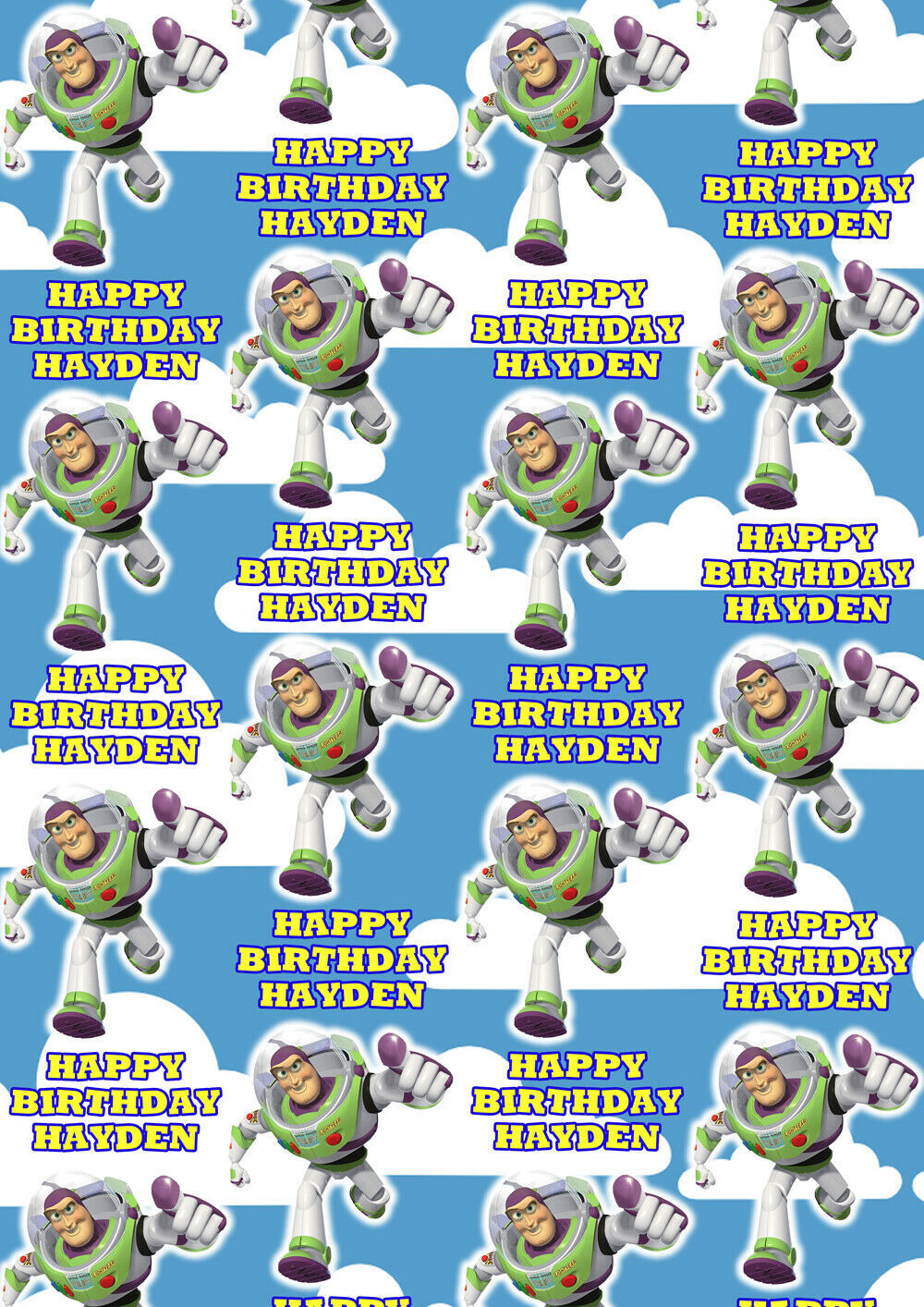BUZZ LIGHTYEAR Personalised Gift Wrap - Disney Toy Story Wrapping Paper ...