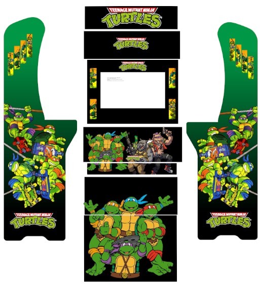 Atgames Legends Ultimate TMNT Green arcade design Artwork Vinyl Graphic ...
