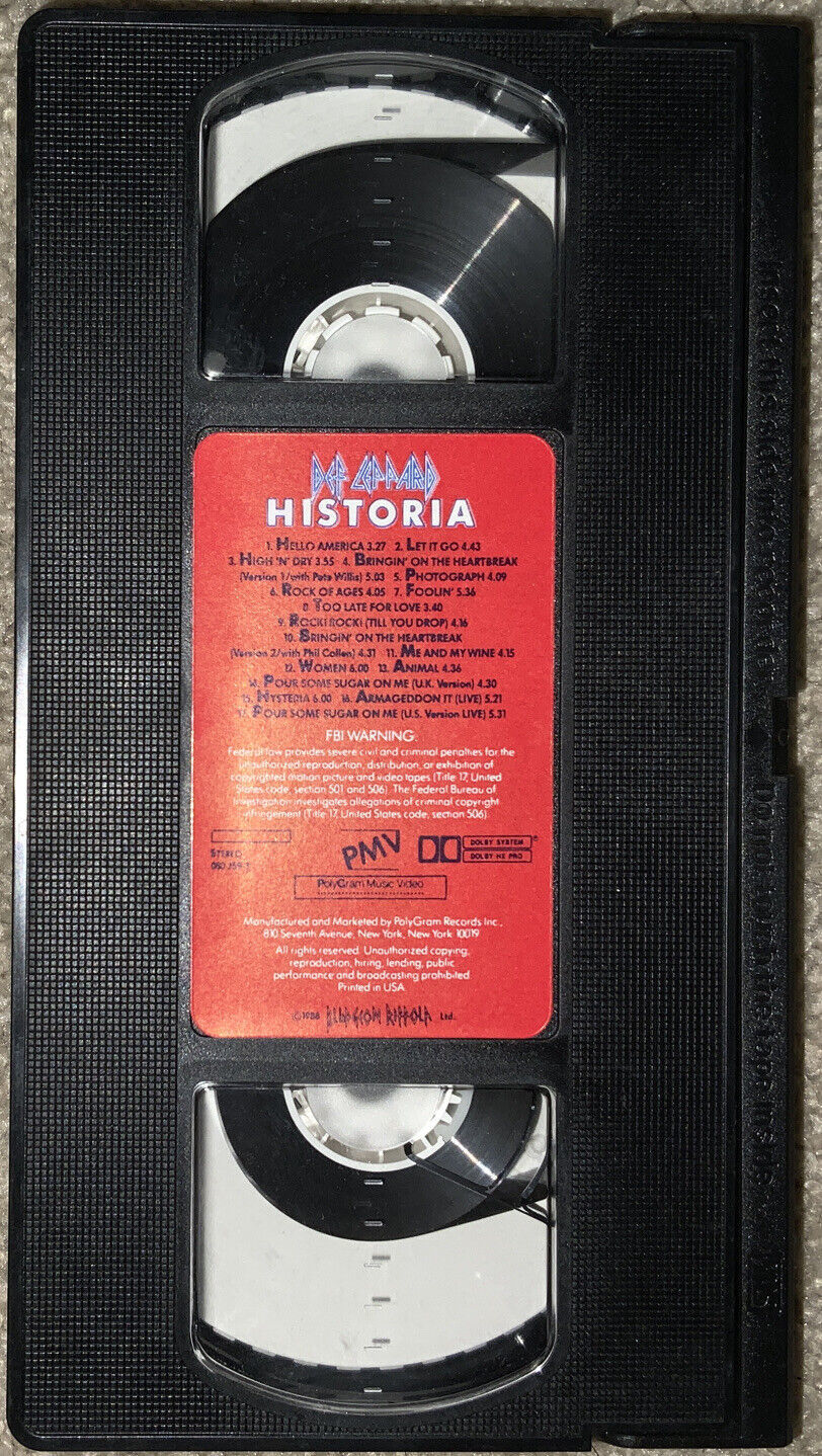Def Leppard Historia (VHS, HI-FI Stereo, 1988) - VHS Tapes