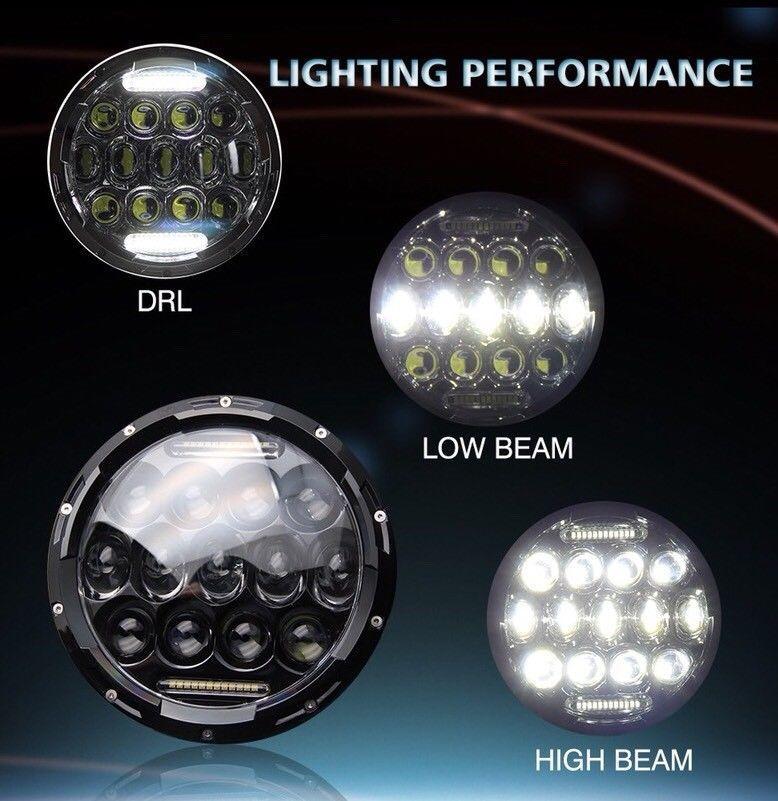 Military Humvee Headlights LED M998 Pair Head Light Plug & Play 75W ...