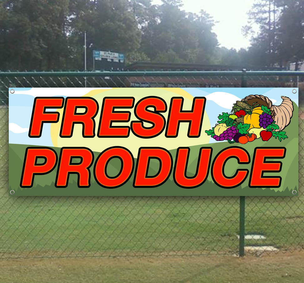 FRESH PRODUCE Advertising Vinyl Banner Flag Sign Many Sizes Available ...