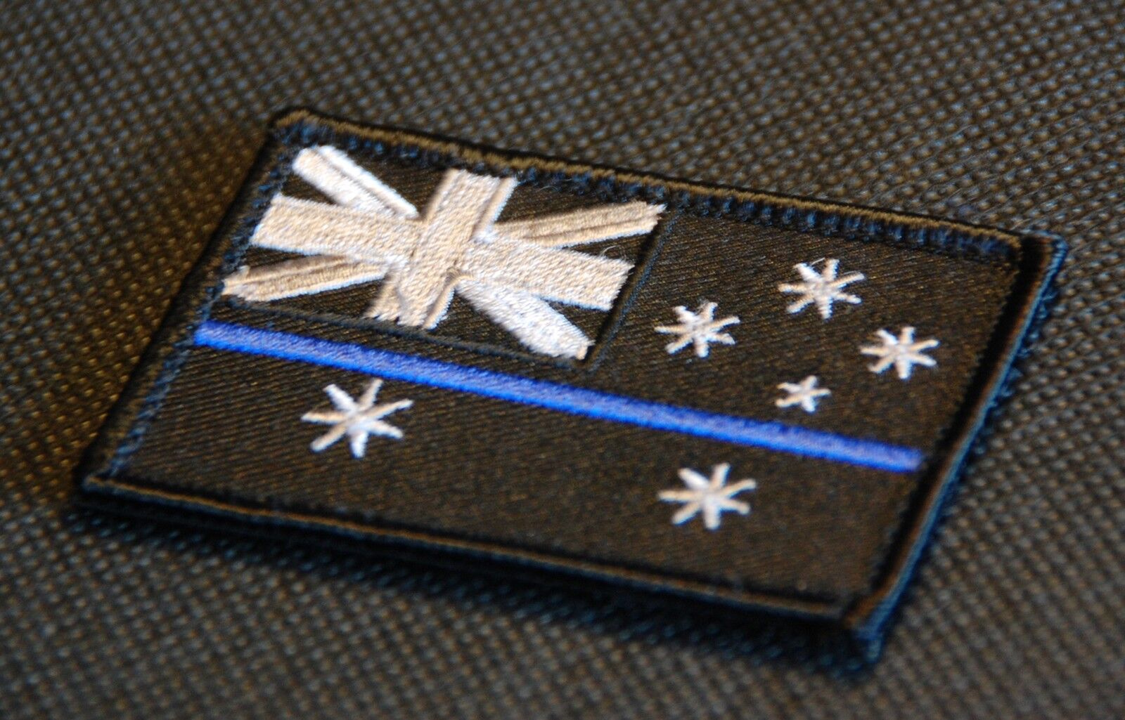Thin Blue Line Australia Flag Embroider Uniform Patch Police SWAT Hook ...