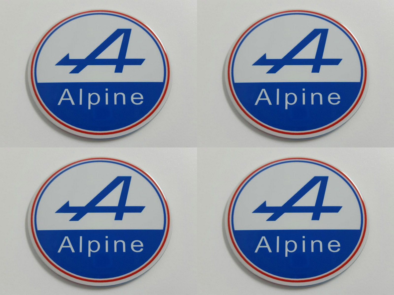 Renault alpine 8 - Set of 4 Metal Stickers for Wheel Center Caps Logo ...