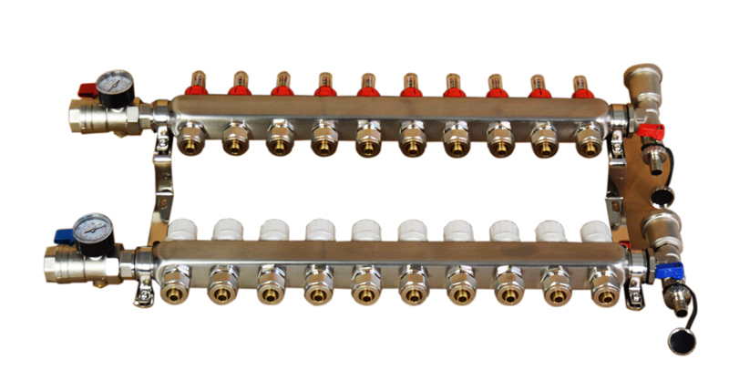 Radiant Heat Manifold 10 Loop PEX Tubing Manifolds Hydronic Radiant ...