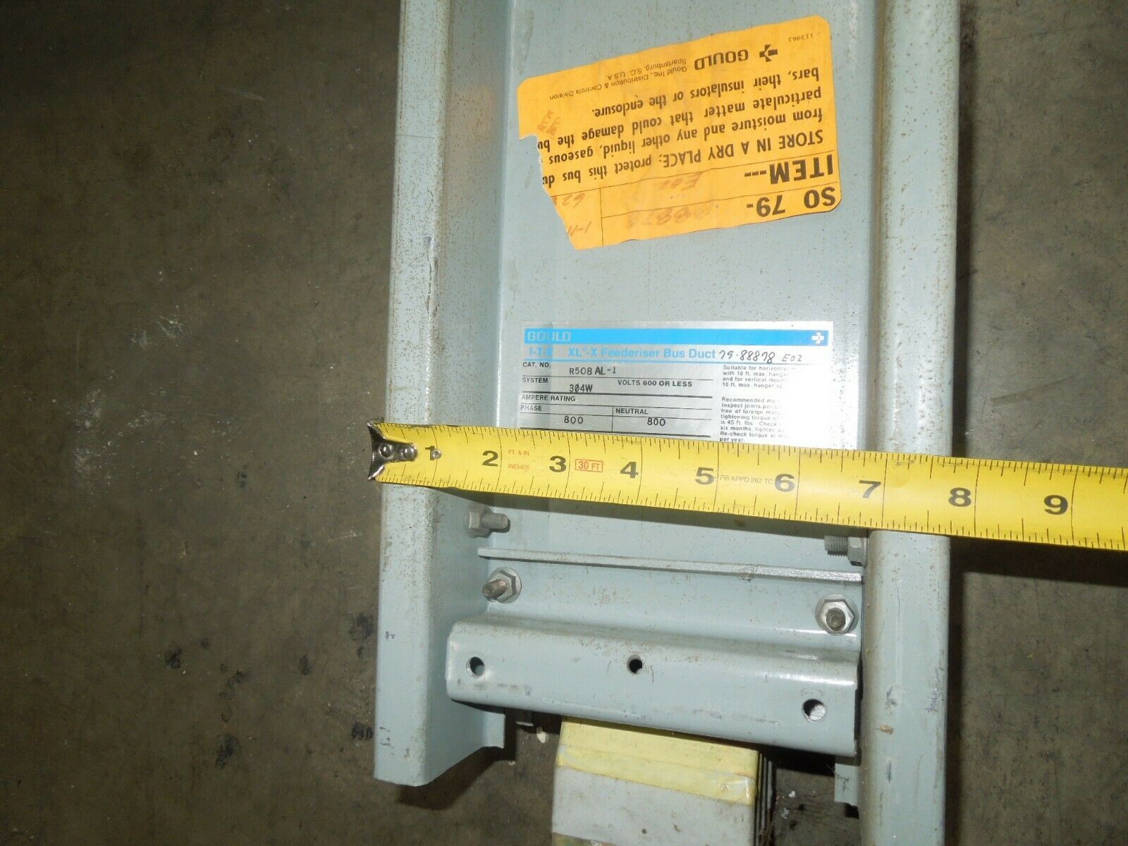 ITE R508AL-1 800A 3Ph 4W 600V Aluminum Flatwise Left/Right Bus Duct ...