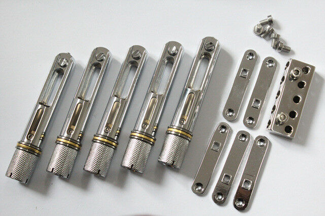 One set(5 string) single Headless Bass Bridge In Chrome - Bridges