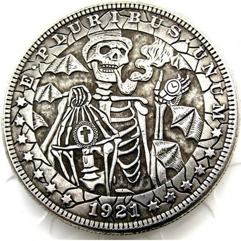 RARE Antique USA United States 1921 Morgan Dollar Skull Zombie Coin ...