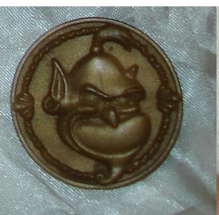 Aladdin Genie Plastic Coin Figure Accessory Mattel 1992 Angry face ...